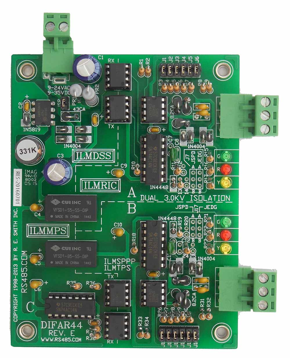 DIFAR44: Dual Isolated RS485 RS485 Repeater/Extender - R.E.Smith Serial ...