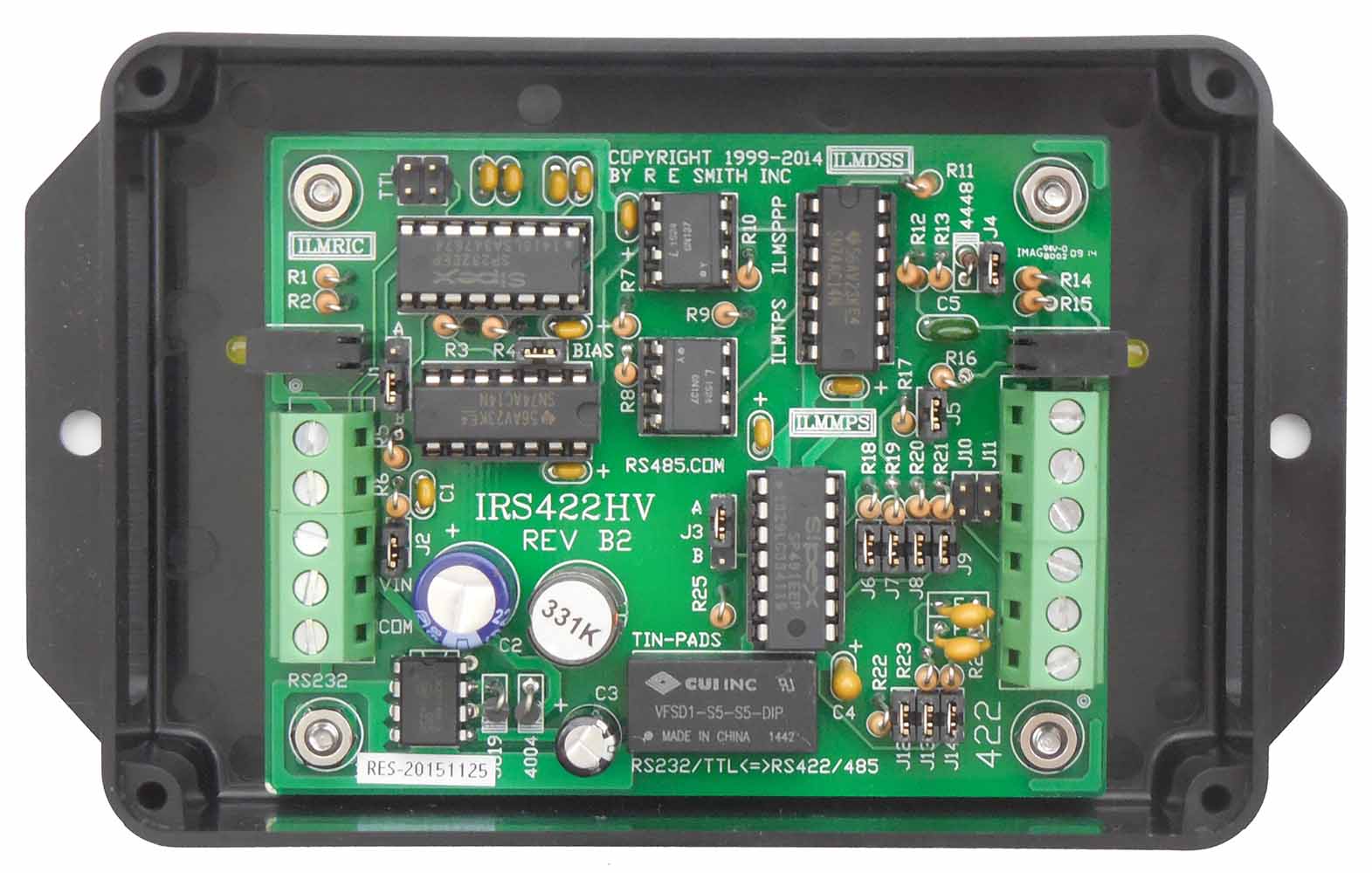IRS422HV - RS232 RS422 4 Wire Full-Duplex 3KV Isolated Converter - R.E ...