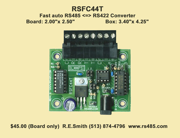 RSFC44T : Fast Async RS422 RS485 automatic converter with removable ...